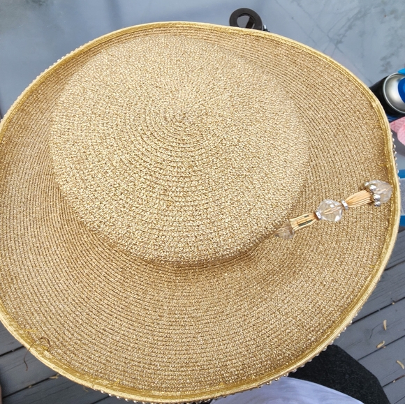 Bellini | Accessories | Vintage Gold Large Brim Bellini Hat | Poshmark